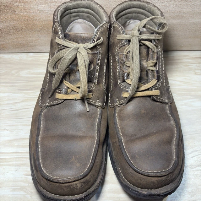 CLARKS MEN’S CAMERON Moc Toe Ankle Boots Brown Leather Size 9.5M Style ...