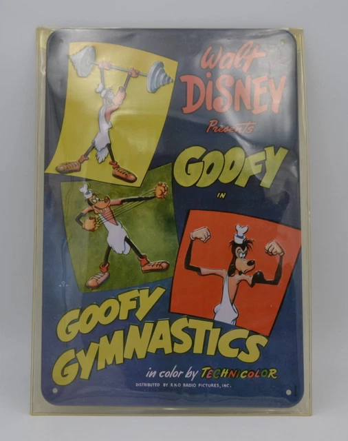 LICENSE PLATE TIN " Walt Disney Presents Goofy IN - Goofy Gymnastics ...