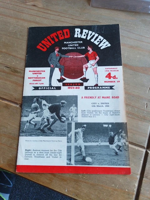 MANCHESTER UNITED V Nottingham Forest Season 1959-60 19/3/1960 ...