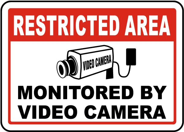 RESTRICTED AREA NO Entry CCTV Cameras Warning Sign Self Adhesive ...