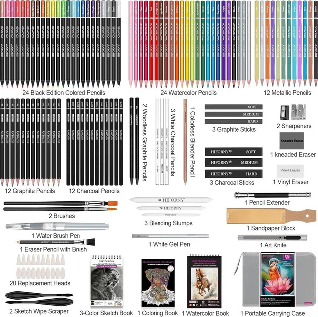 136 PCS DRAWING & Sketching Set,Pro Supplies $142.95 - PicClick AU