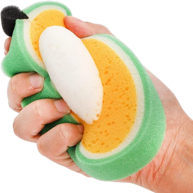 4 PACK SHOWER Sponge, Cute Fruit Shaped Bath Sponge Bath Brushes ...