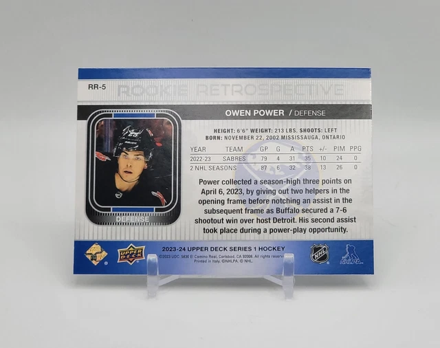 OWEN POWER 2023-24 Upper Deck Series 1 Rookie Retrospective RC #RR-5 ...