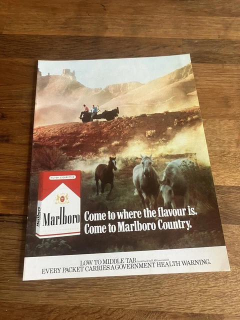 ORIGINAL MARLBORO RED Cigarettes Magazine Advert Poster Man Cave x EUR ...