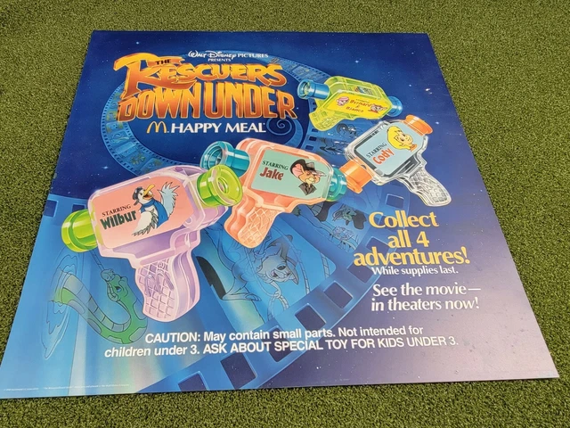 MCDONALDS DISNEY RESCUERS Down Under Happy Meal Translite Store Display ...