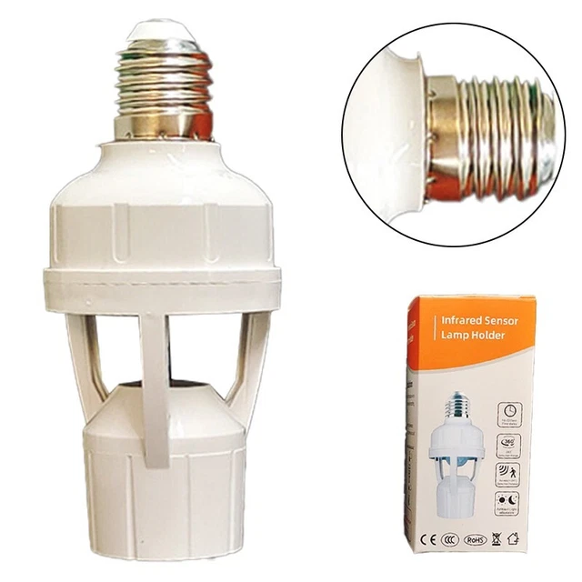 INTELLIGENT E27 PIR Sensor Lamp Holder for Motion Activated LED Lights ...