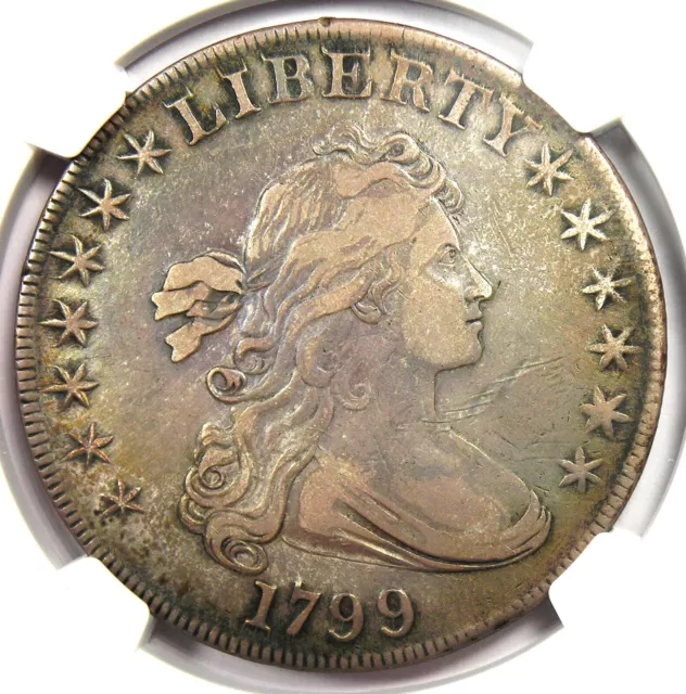 1799 DRAPED BUST Silver Dollar $1 Coin - Certified NGC VF Detail - Rare ...