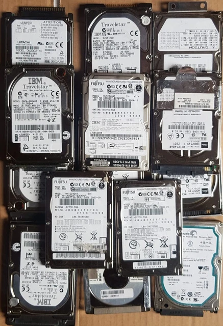 LOT DE 10 disques Dur IDE ATA 2.5" pour Pc Portable - Divers marques ...