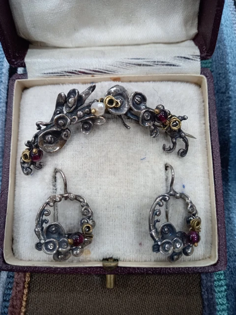 PARURE EN ARGENT Design vintage 1970 poinçons 925 EUR 100,00 - PicClick FR