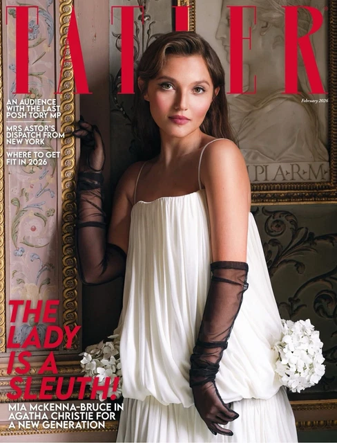 TATLER MAGAZINE UK February 2026 - Mia McKenna-Bruce in Agatha Christie ...
