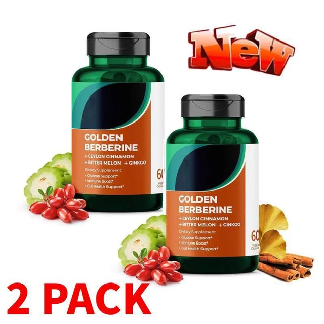 BERBERINE+CEYLON CINNAMON + Bitter Melon + Gingko 120 Capsules·2PACK ...