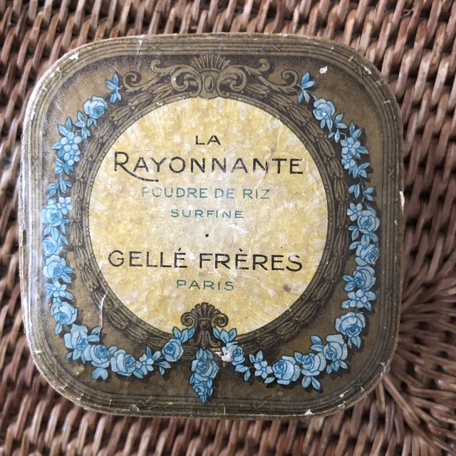 ANCIENNE BOÎTE DE poudre de riz VIDE « LA RAYONNANTE » de GELLE Frères ...