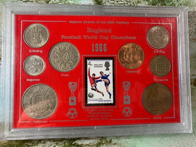ENGLAND WORLD CUP 1966 Champions Final Winners Retro Coin & Stamp Gift ...