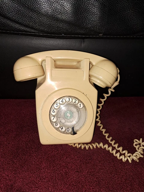 VINTAGE DIAL TELEPHONE. yellow colour. Hang on wsll £11.12 - PicClick UK