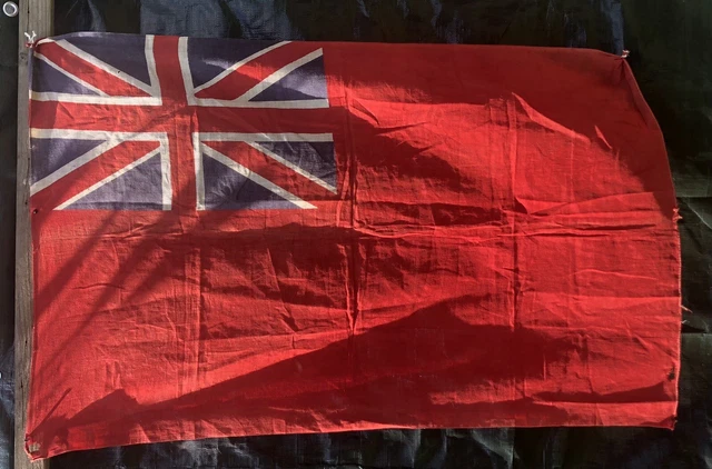 VINTAGE RED ENSIGN Flag 1940s 1950s 40in x 26in 100x66cm WWII Woven ...