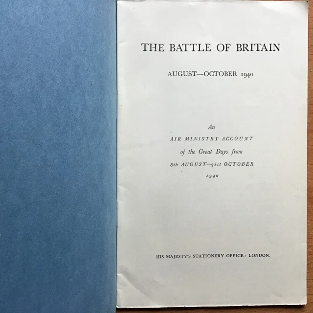 ORIGINAL WW2 BRITISH Home Front Pamphlet: The Battle Of Britain, Aug ...