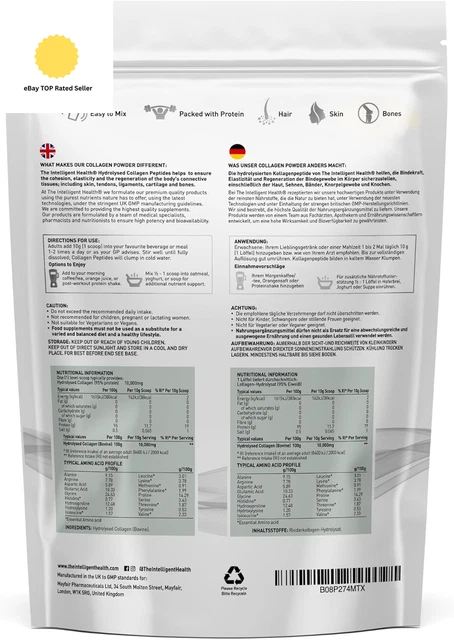 COLLAGEN POWDER 450G | Pure Hydrolysed Collagen Peptides Type I & III ...