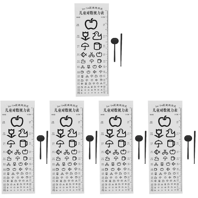 5 SETS OF Frame Visual Testing Chart Standard Visual Eye Test Chart for ...