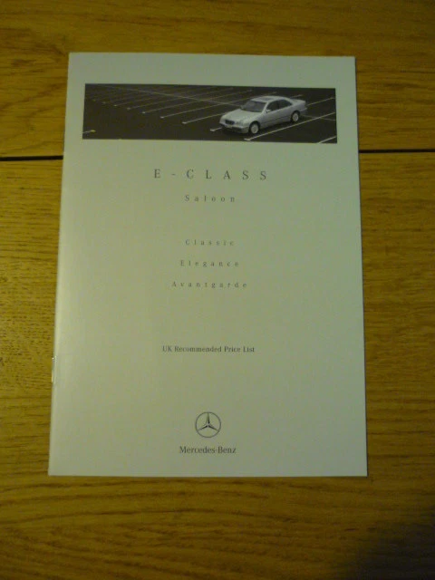 MERCEDES BENZ E CLASS PRICE LIST Brochure 2000 MY jm £6.99 - PicClick UK