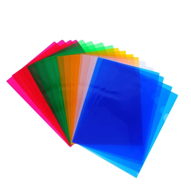 20PCS OFFICE DOCUMENT Folder Single Page Paper Folder L Shape Plastic ...