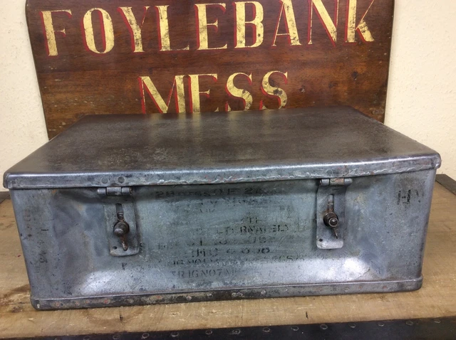 WW2 NAVAL AMMO Box , Heavy Duty Galvanised Steel, Dated 1940, Anti ...