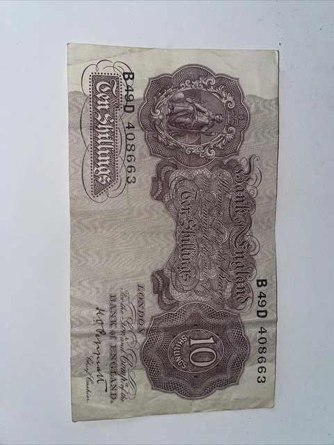 OLD ENGLISH BANK NOTE 10 shillings 1940 Peppiatt WWII £13.99 - PicClick UK