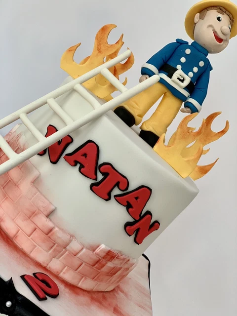 UNOFFICIAL FIREMAN SAM Edible Birthday Cake Topper Set+ Name +number £ ...