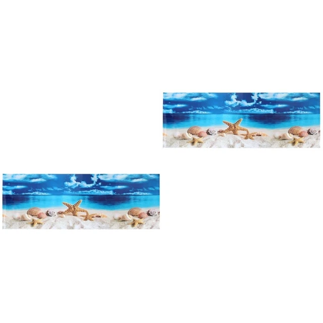 2 SHEETS FISH Tank Wallpaper Sticker Aquarium Stand 55 Gallon ...