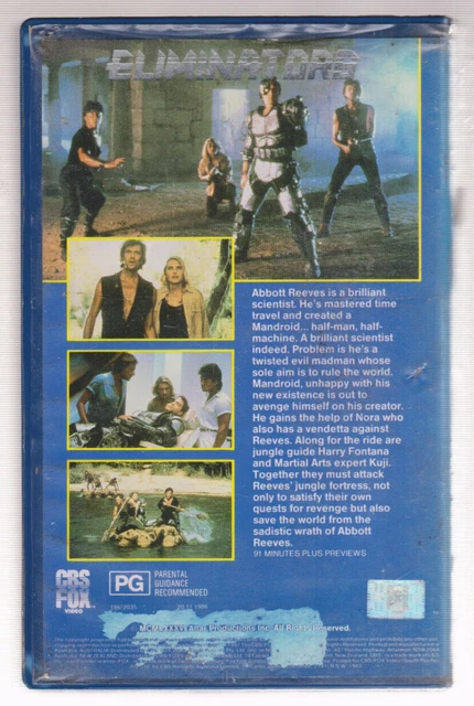 RARE VHS VIDEO Tape ELIMINATORS Big Box Ex-Rental Empire Prine EUR 72 ...