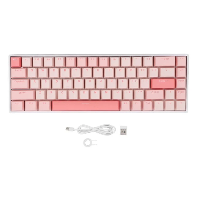 MECHANICAL KEYBOARD WIRELESS Gaming Keyboard 68 Keys Dynamic RGB ...