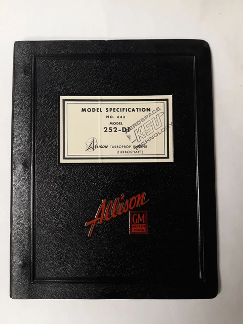 ALLISON MODEL 252-D1 Military Turboprop Engine Model Specification No ...