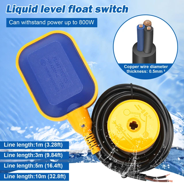 1M-10M FLOAT SWITCH Water Tank Level Controller Sensor Liquid Fluid Contractor £11.19 - PicClick UK