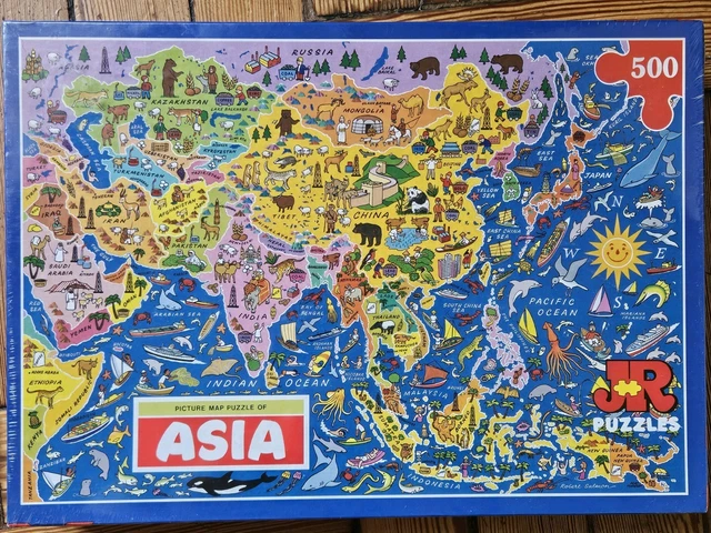 JR PICTURE MAP Jigsaw Puzzle Asia Great 500 Piece Jigsaw Complete New ...