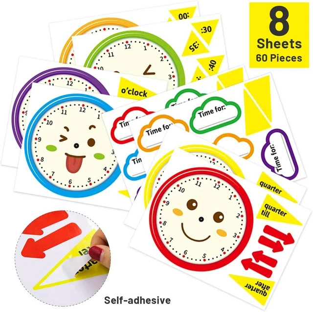 TEACHING, TELLING TIME Bulletin Board Clock Set, School, Class, Home ...