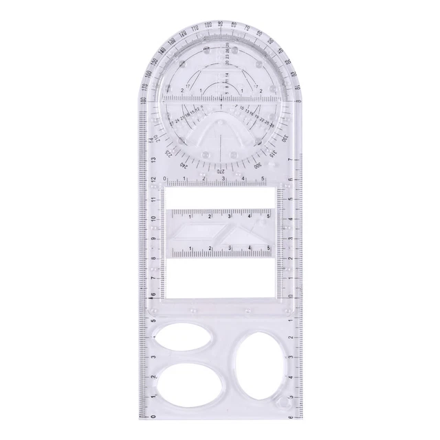 MULTIFUNCTIONAL DRAWING RULER Measuring Tool Rotating Draft Rulers for ...