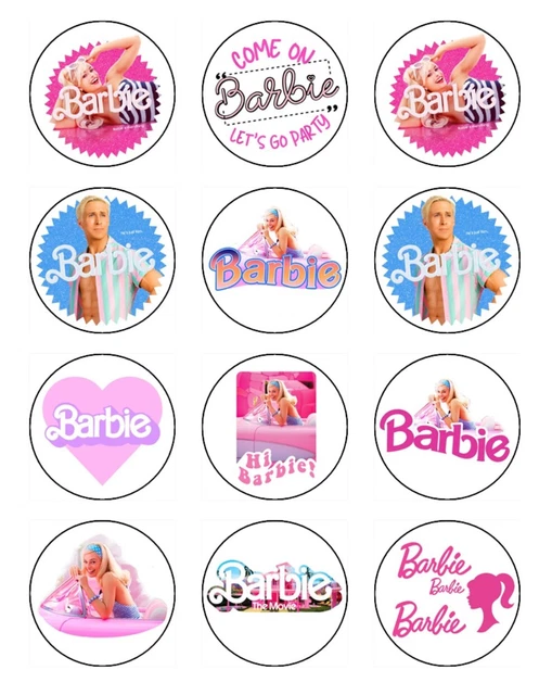 Barbie Movie Cupcake Toppers Edible Wafer Paper Birthday Cake