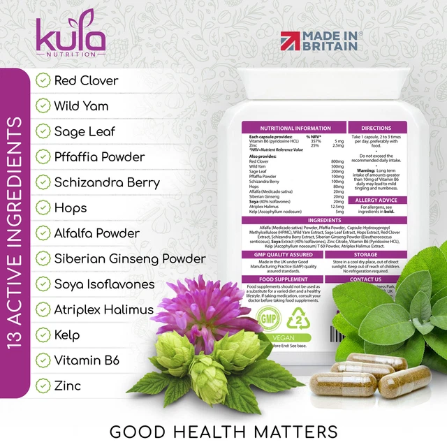 MENOPLEX - RED Clover Menopause Support Complex with Vitamins - 60 ...