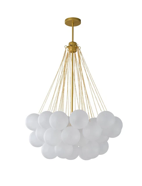 MODERN GLASS CLOUD Ball Chandelier Metal Ceiling Lights White Gold ...