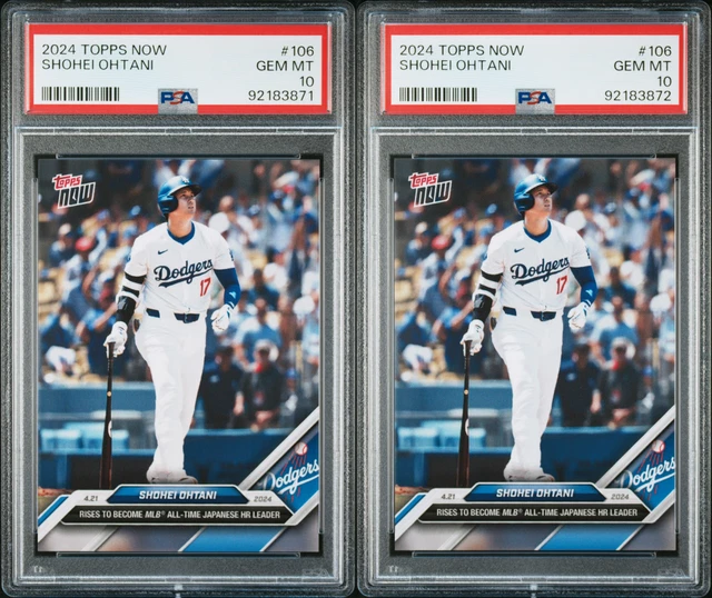 LOT OF 2 PSA 10 Shohei Ohtani 2024 Topps Now #106 HR Dodgers MLB GEM MT ...