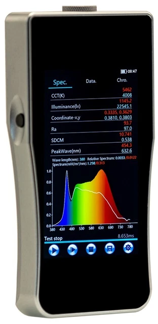 SPECTROMETER PORTABLE LIGHT Spectrometer Light Spectrum Analyzer with ...