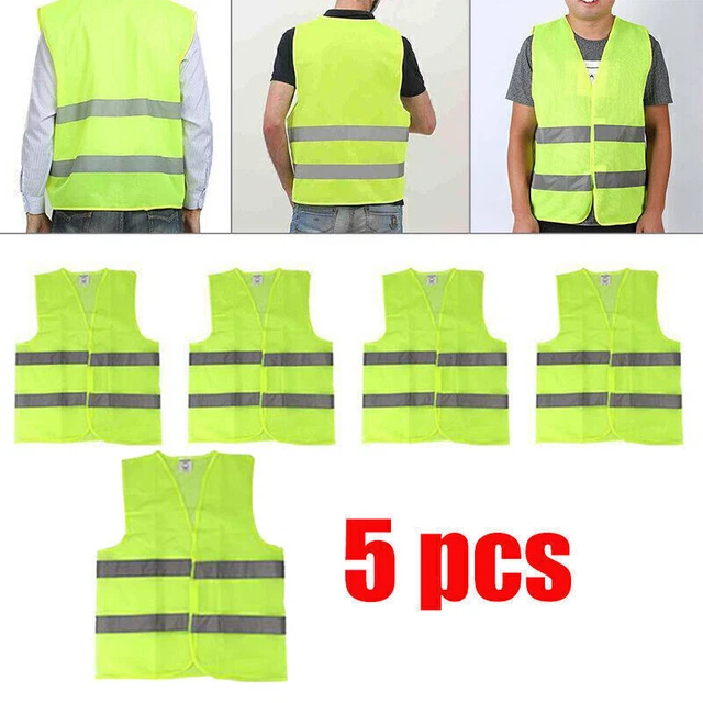 5× WARNING VESTS Car Warning Reflective High Visibility Vests Accident ...