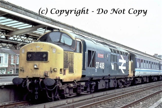DIESEL RAILWAY PHOTO CLASS 37 37408 LOCH RANNOCH Weymouth JUN 93 Martin ...