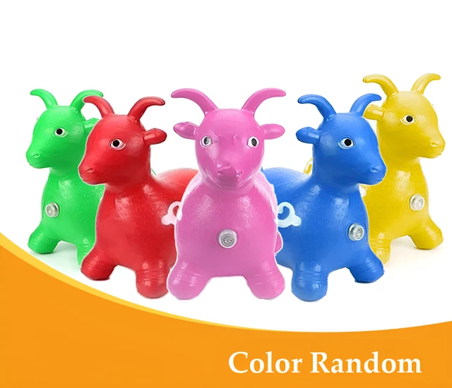 KEMKET JUMPING GOAT Inflatable Space Hopper Ride-on Bouncy Animal Toy ...