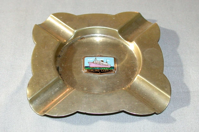 VINTAGE UNION CASTLE Line Stirling Castle Ocean Liner Souvenir Ashtray ...