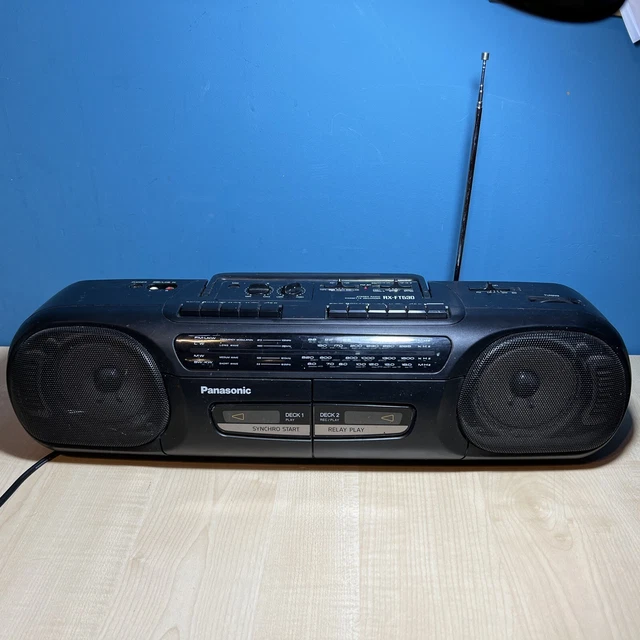 PANASONIC RX-FT530 RETRO PORTABLE STEREO RADIO DOUBLE CASSETTE VINTAGE ...