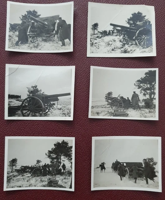 ORIGINAL GERMAN WW2 photographs X 6 WINTER Flak/Artillery Position In ...