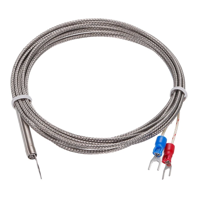 K TYPE THERMOCOUPLE Temperature Sensor 6mm Ring 6.6ft Wire 0 to 600°C ...
