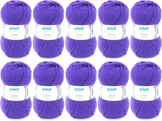 GRÜNDL LISA PREMIUM Lana, Acrilico, Viola 21, 31 x 32 x 7.5 cm, 1330 unità EUR 33,99 - PicClick IT