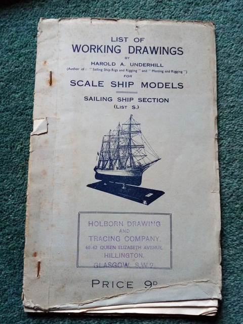LIST OF WORKING Drawings for Scale Ship Models, Sailing Ship Section ...