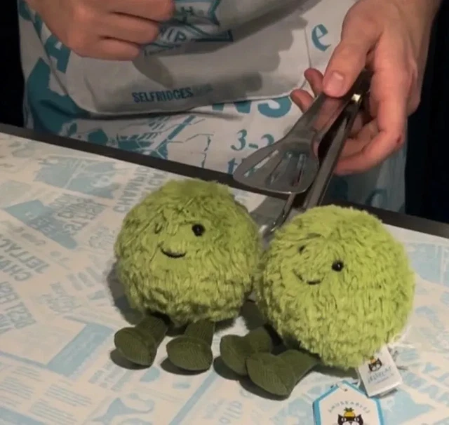 CUTE 8CM JELLYCAT Duo: Dot & Peggy Mushy Peas, Perfect Valentine's Gift ...